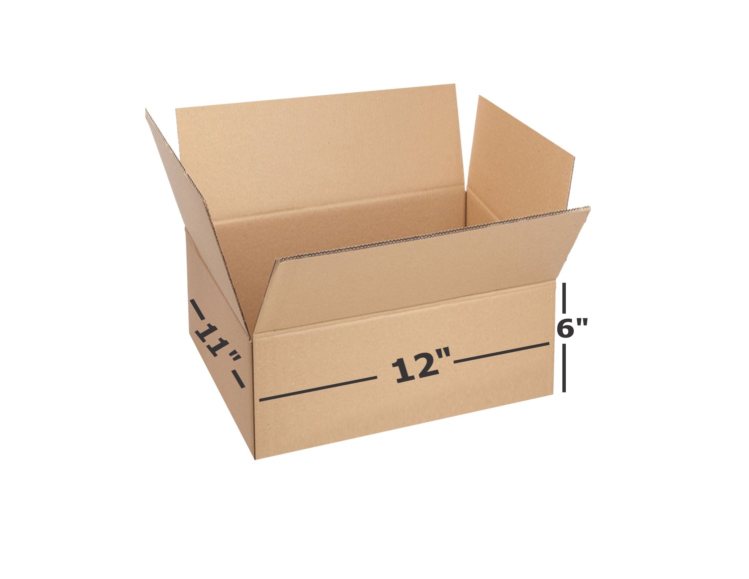 3 Ply Brown Corrugated Box Length 12 Inches Width 11 Inches Height 6 